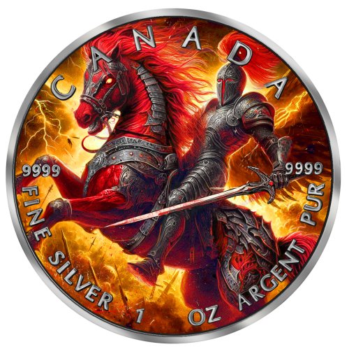 Canada 2024 5$ Red Horse - Four Horsemen of Apocalypse 1 Oz silver coin ...