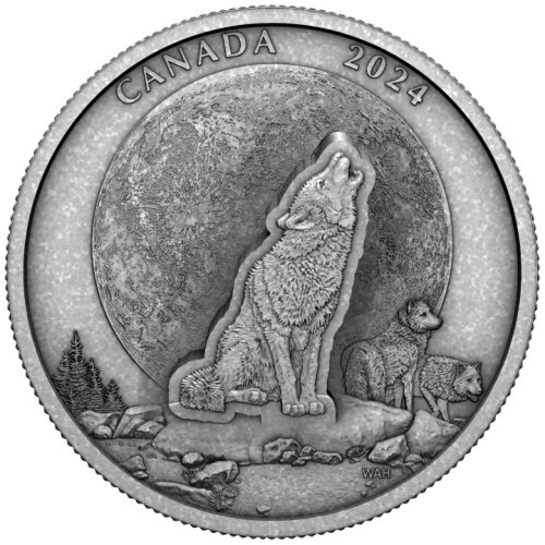 Canada 2024 30$ HOWLING WOLF 61,3g Antique Finish silver coin | KMK ...